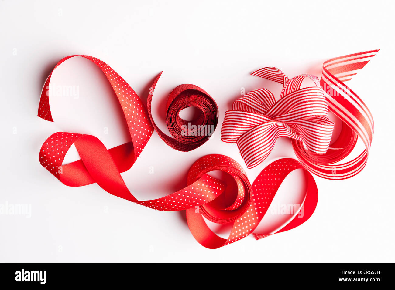 Close up of decorative red ribbons Stock Photo - Alamy