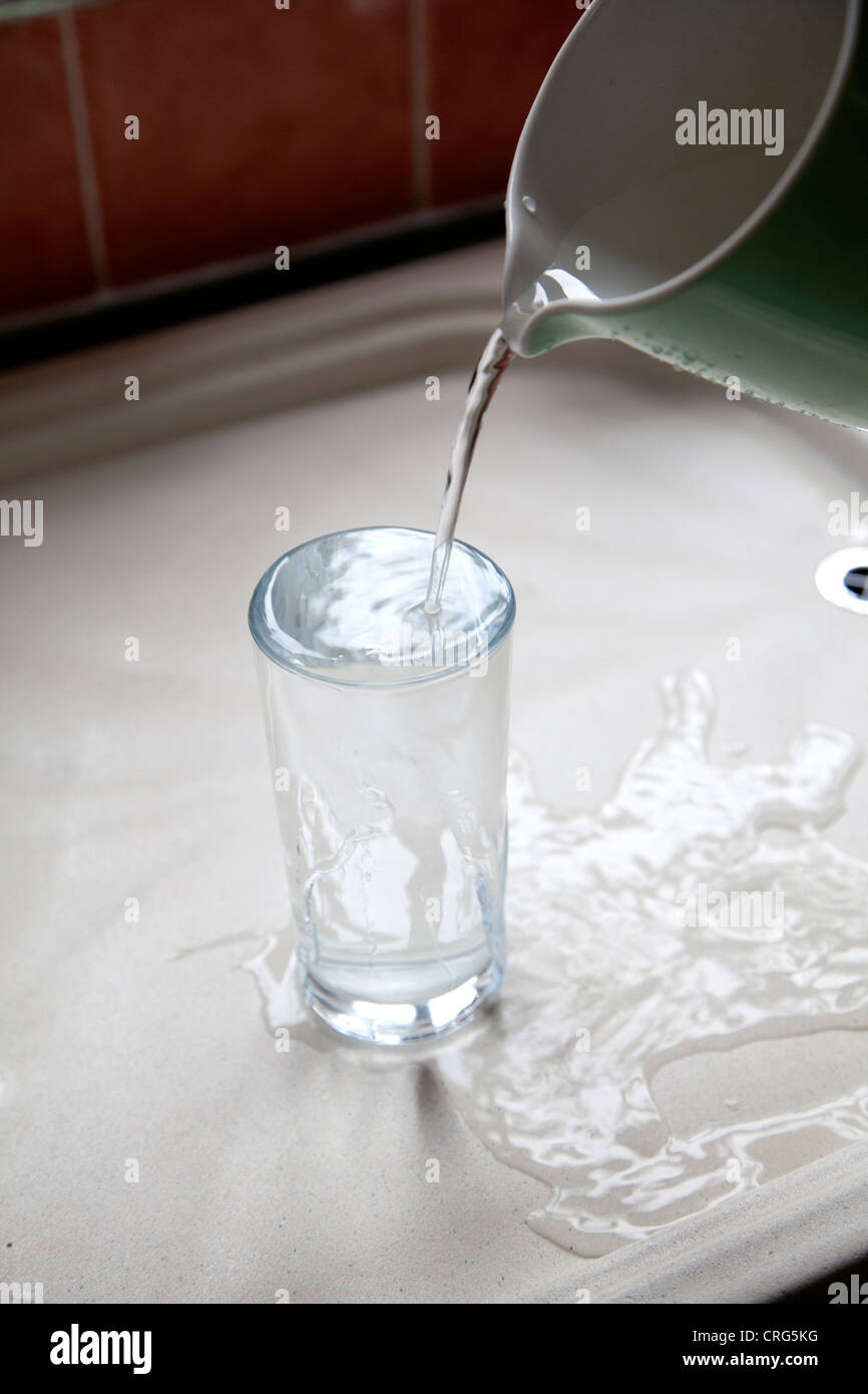 Water overflowing a glass Stock Photo - Alamy