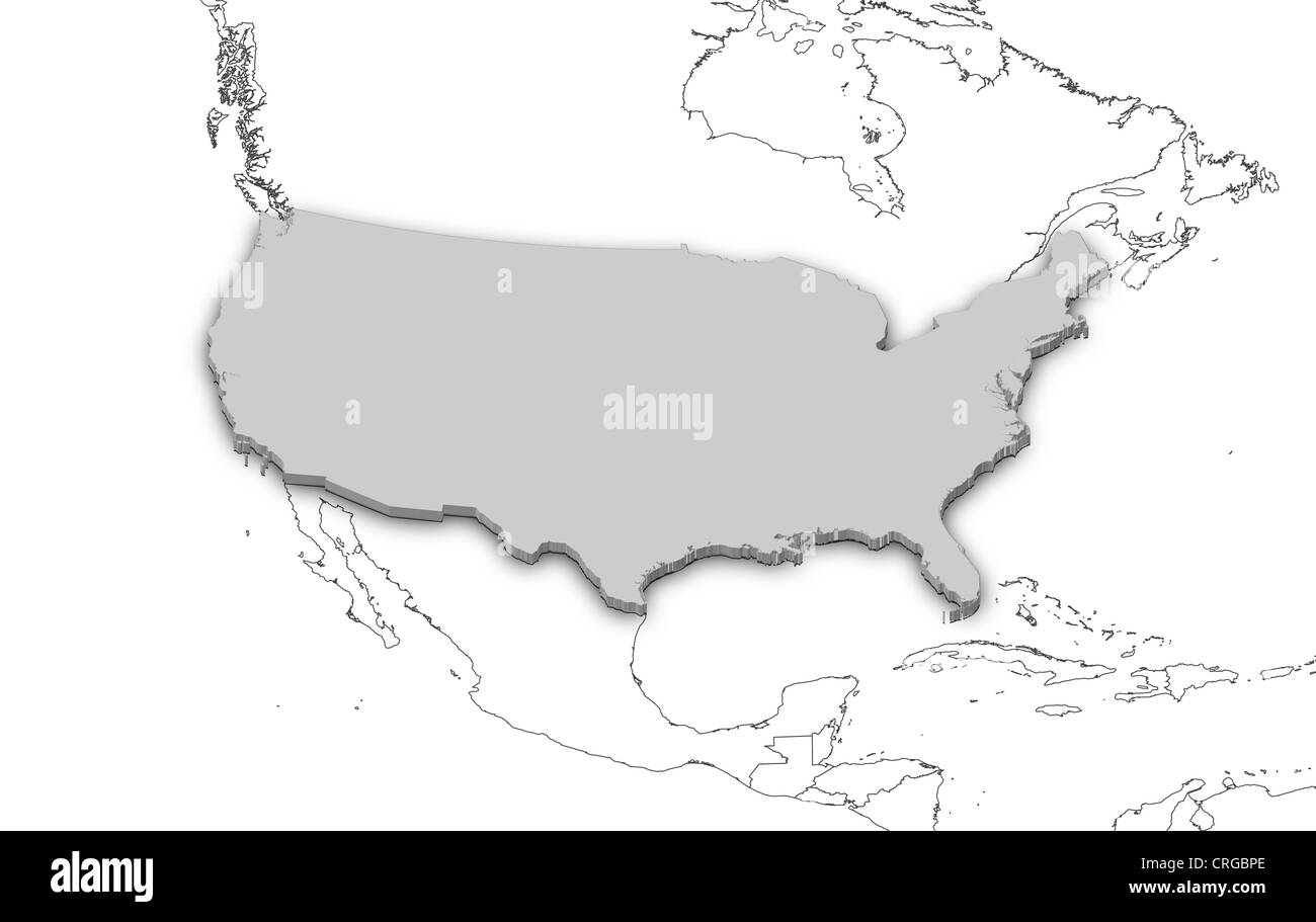 Political map of the United States with the several states Stock Photo ...