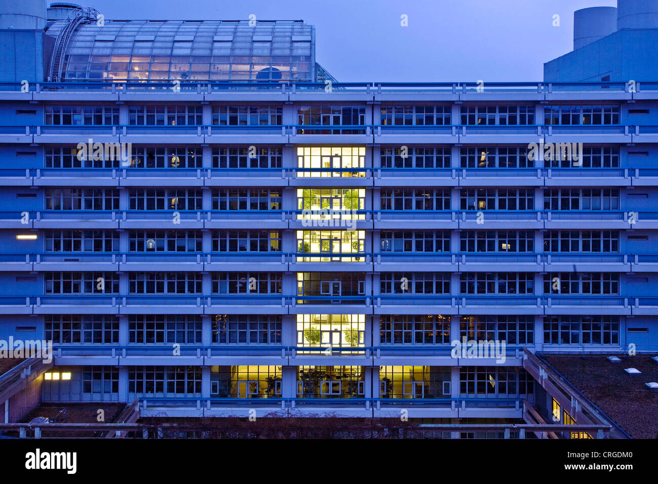 Ruhruniversitaet, RUB, Ruhruniversity in evening light, Germany, North ...
