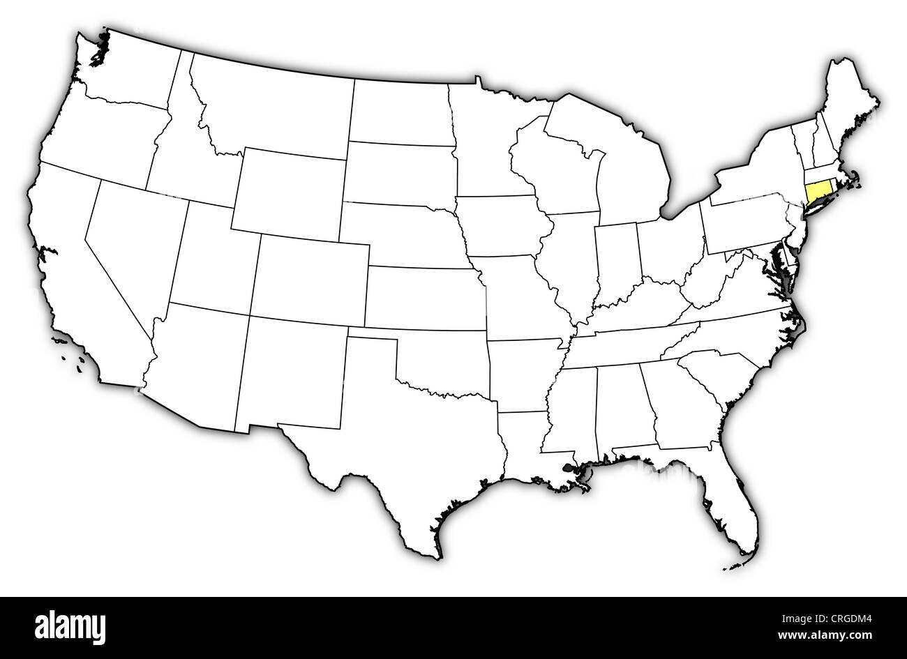Political map of United States with the several states where ...