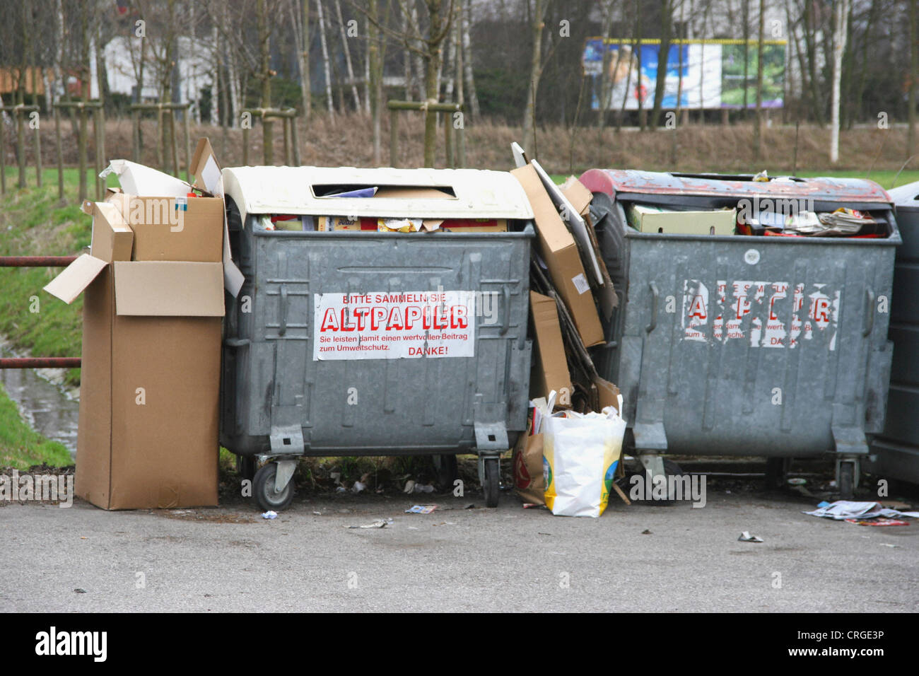 collecting point of waste paper Stock Photo - Alamy