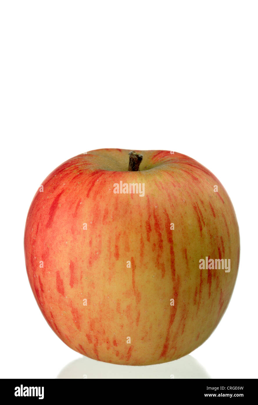 Yellow-red apple on white background Stock Photo - Alamy
