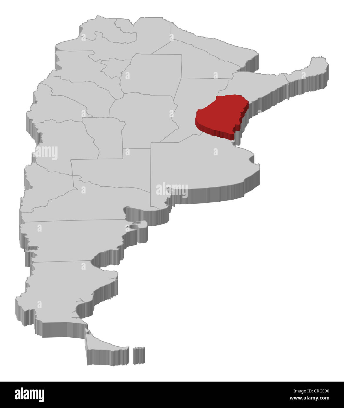 Political map of Argentina with the several provinces where Entre Ríos ...