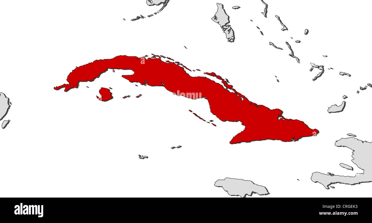 Political map of Cuba with the several provinces Stock Photo - Alamy