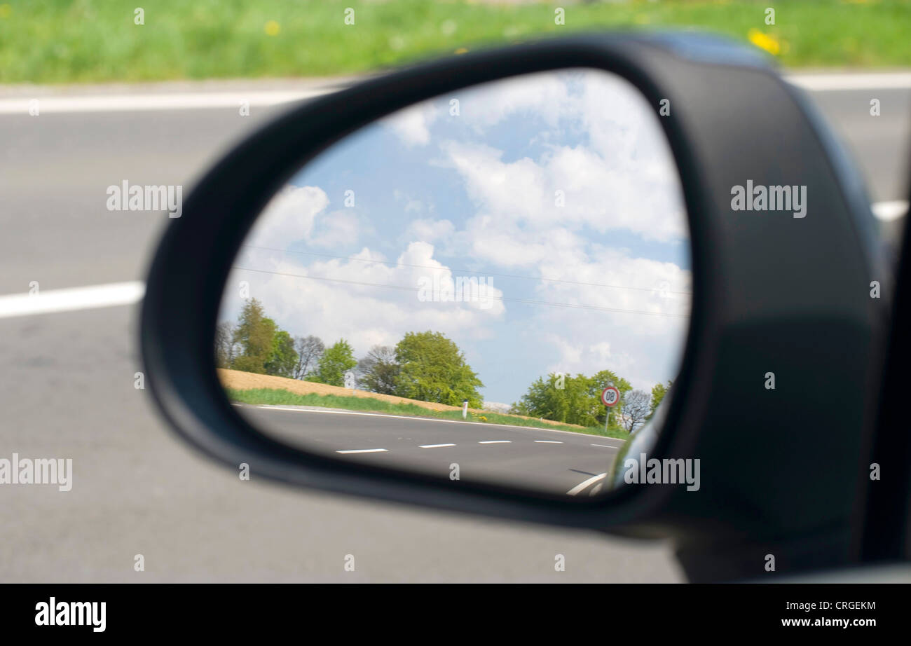 highway in driving mirror Stock Photo - Alamy