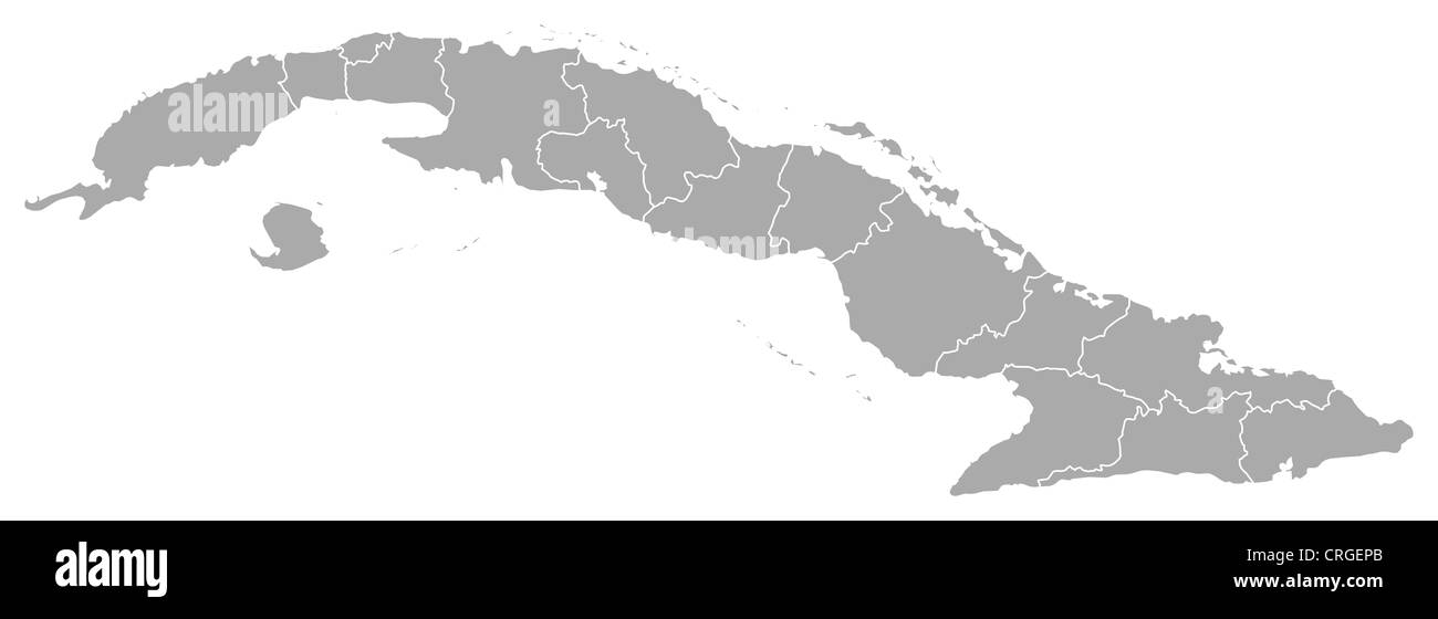 Political map of Cuba with the several provinces Stock Photo - Alamy