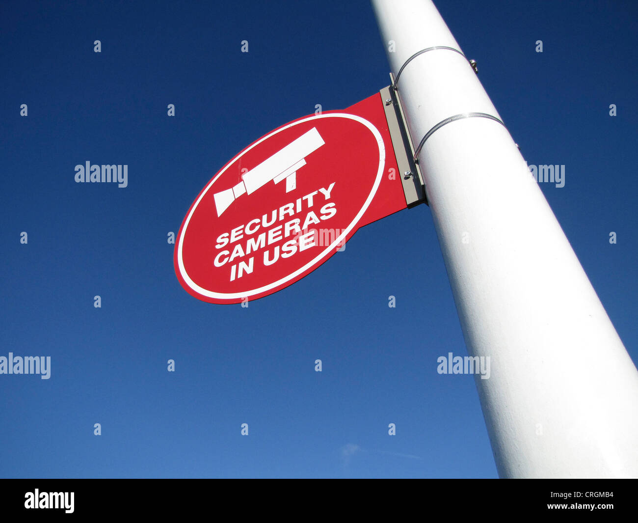 sign informing about 'Security cameras in use', USA, California, Santa ...