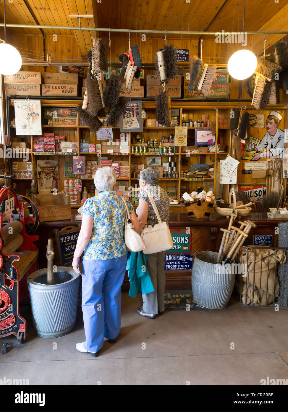 Interior of a hardware shop in the Town at Beamish Museum of Northern ...