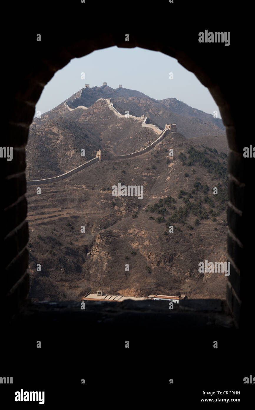 View of a section of the Great Wall of China between at Simatai in near ...