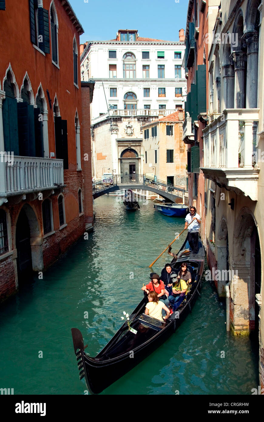 Venetian gondolas on the canal hi-res stock photography and images - Alamy