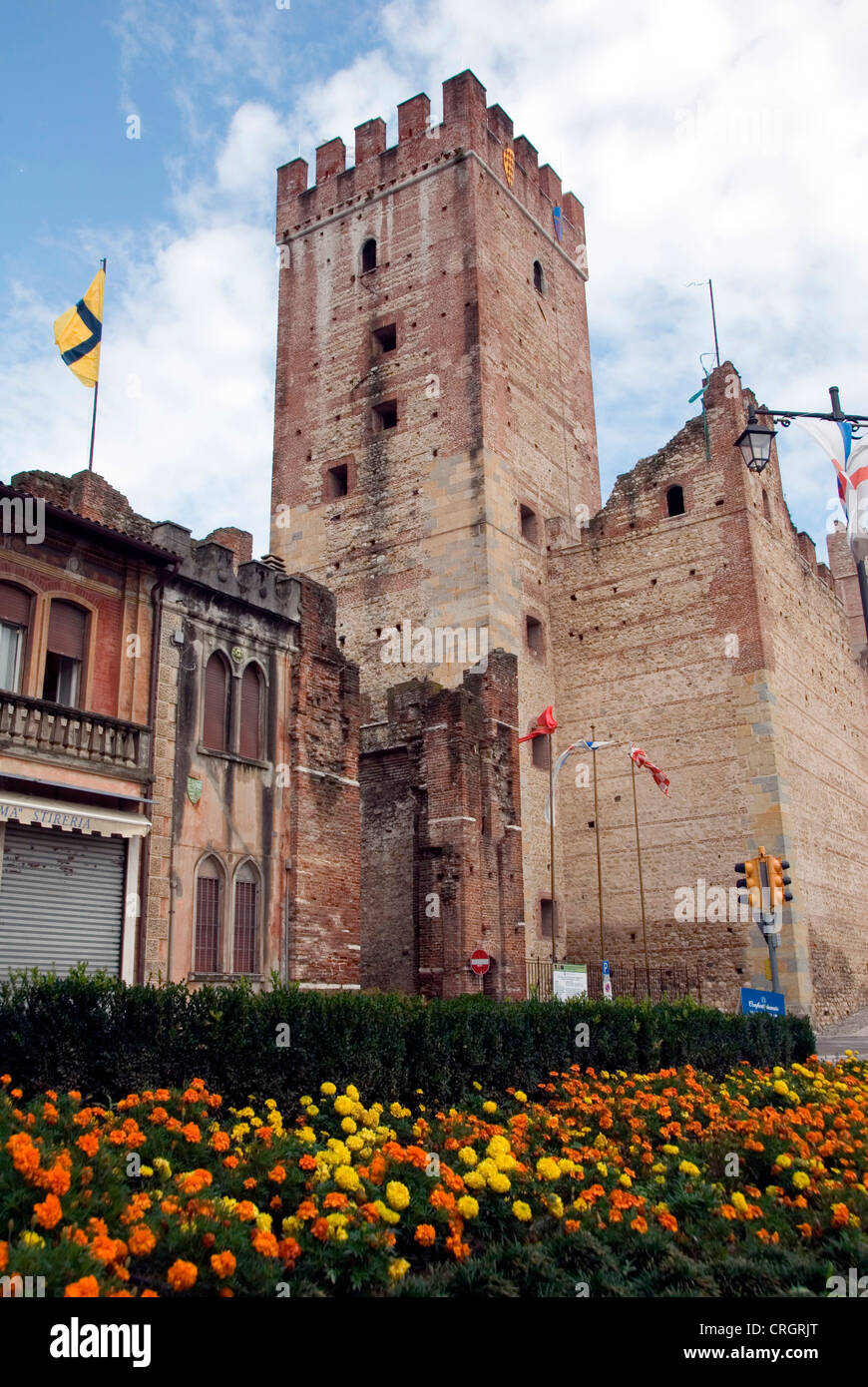 city wall and castle Castello Inferiore, Italy, Veneto, Marostica Stock ...