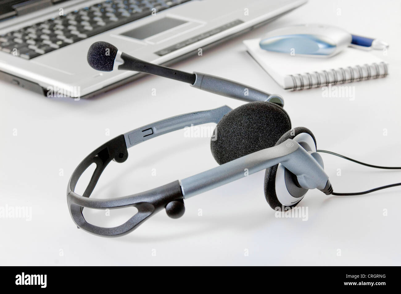 headset with laptop Stock Photo - Alamy