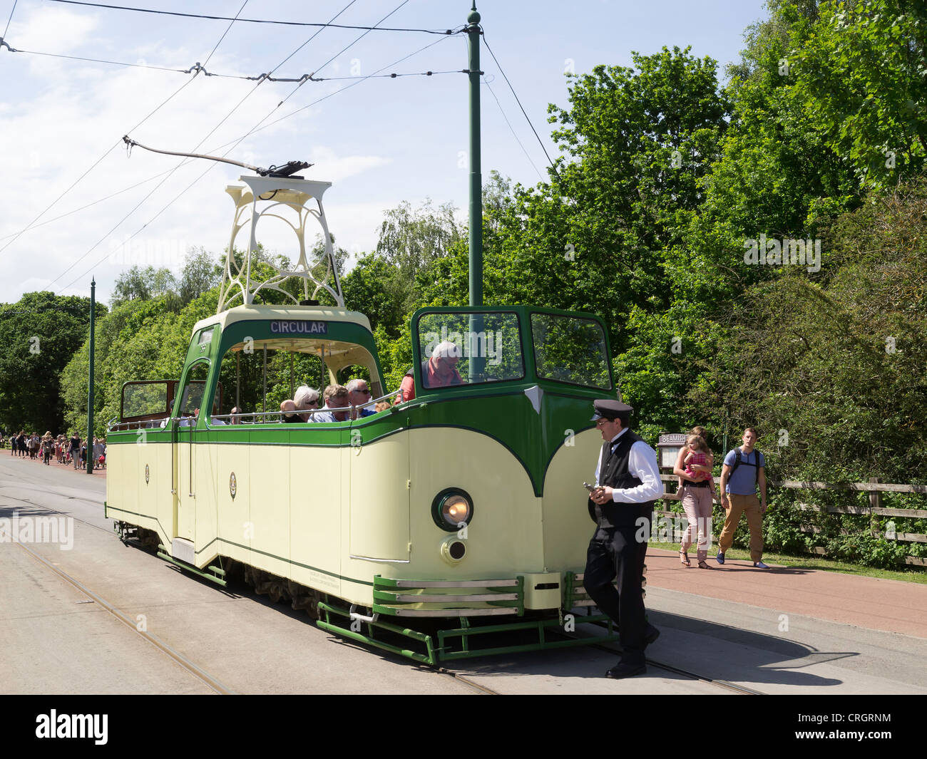 Restored open topped single decker No.233 Blackpool Tram at Beamish ...