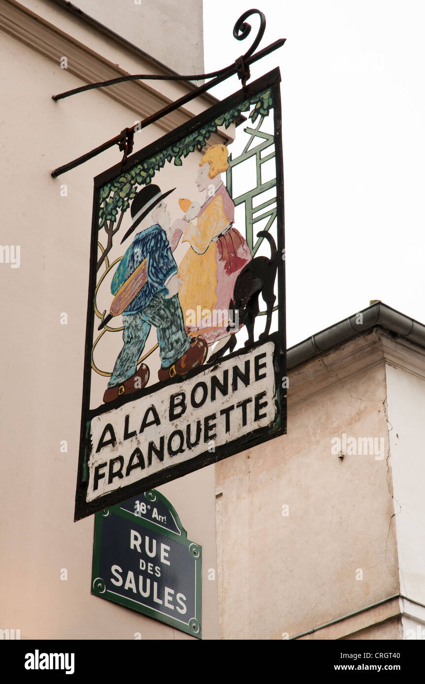 Paris montmartre restaurant sign hi-res stock photography and images ...