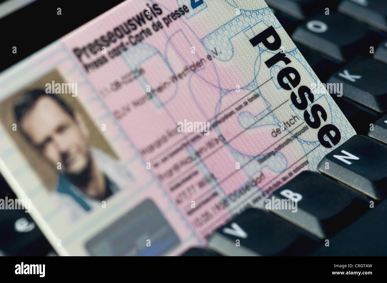 press card on a computer keyboard Stock Photo - Alamy