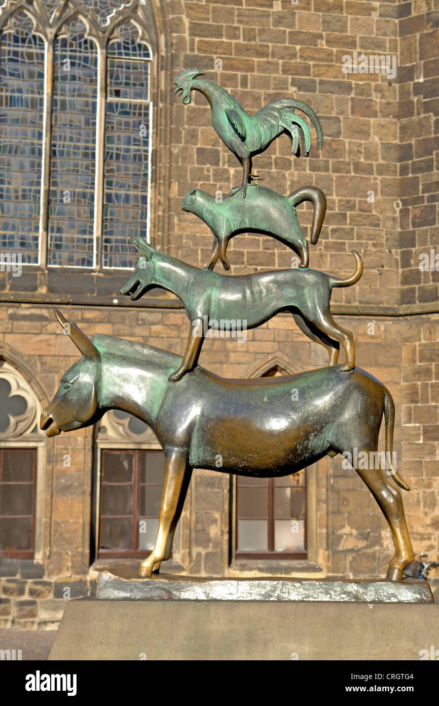 Town musicians, Germany, Bremen Stock Photo - Alamy