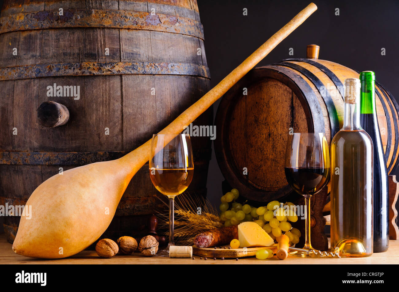 still life with traditional food and wine Stock Photo - Alamy