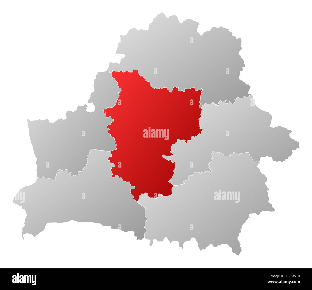 Political map of Belarus with the several provinces where Minsk is ...