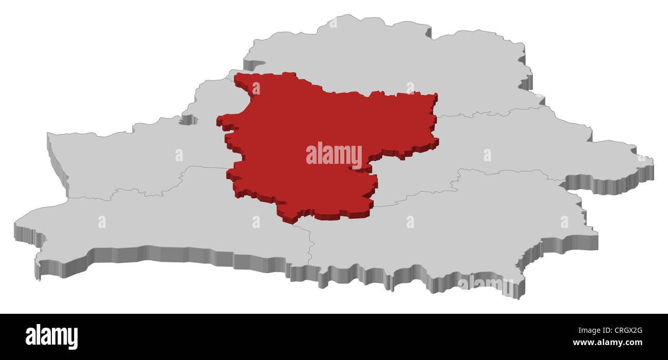 Political map of Belarus with the several provinces where Minsk is ...
