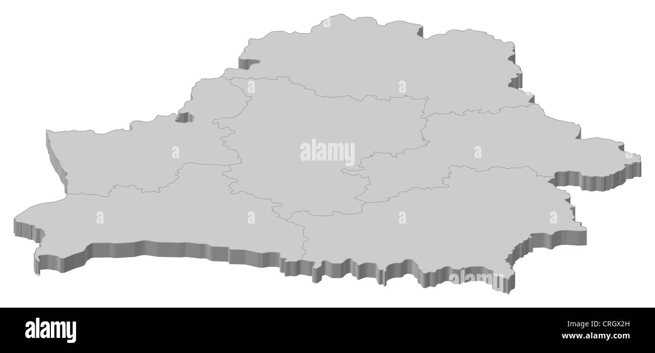 Political map of Belarus with the several provinces Stock Photo - Alamy