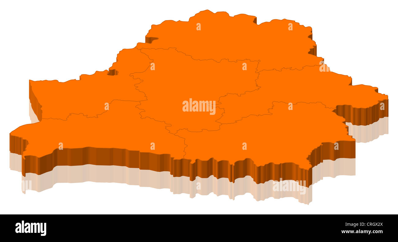 Political map of Belarus with the several provinces Stock Photo - Alamy