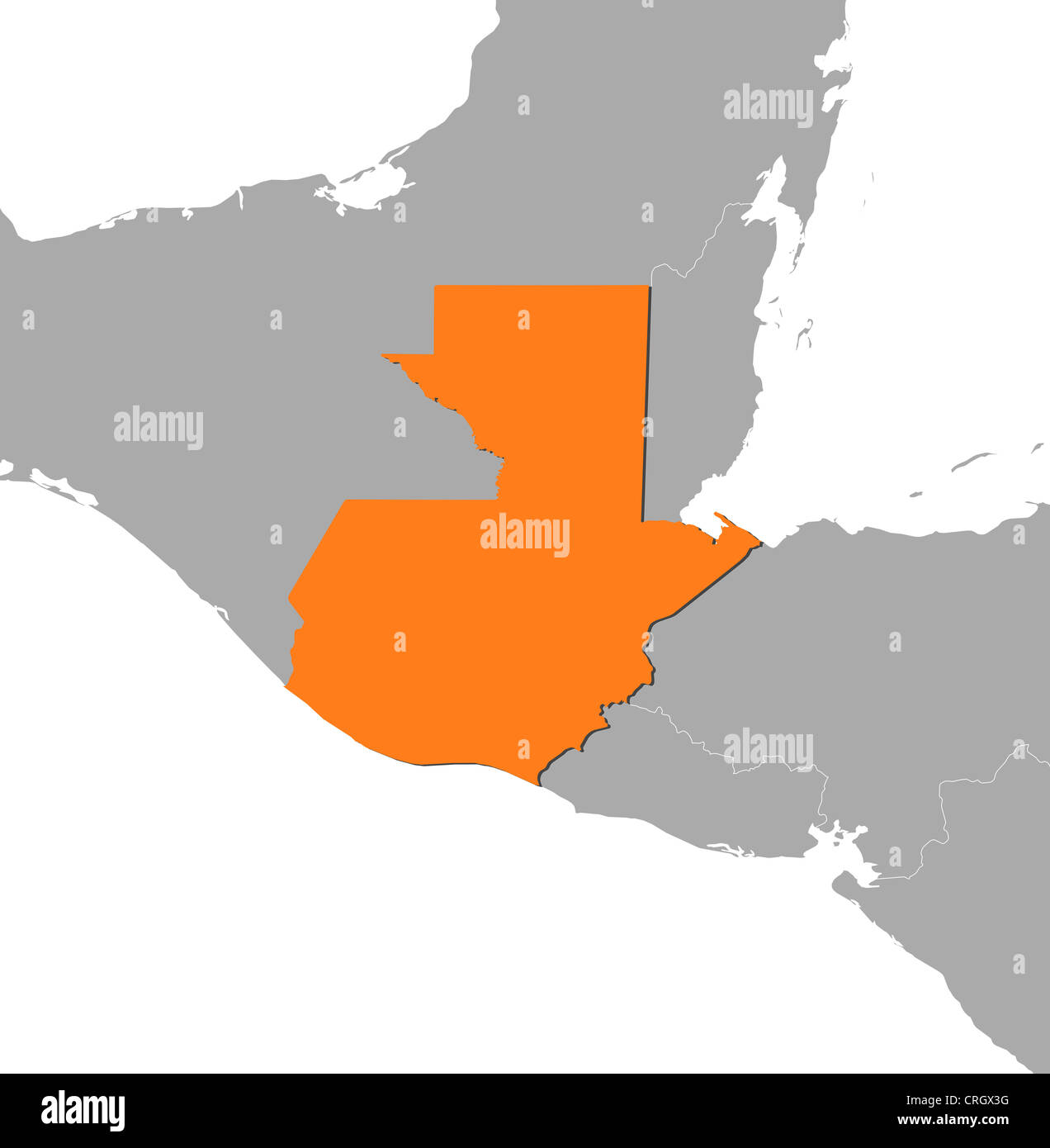 Political map of Guatemala with the several departments Stock Photo - Alamy