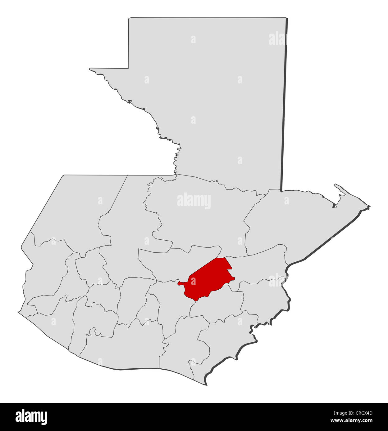 Political map of Guatemala with the several departments where El ...