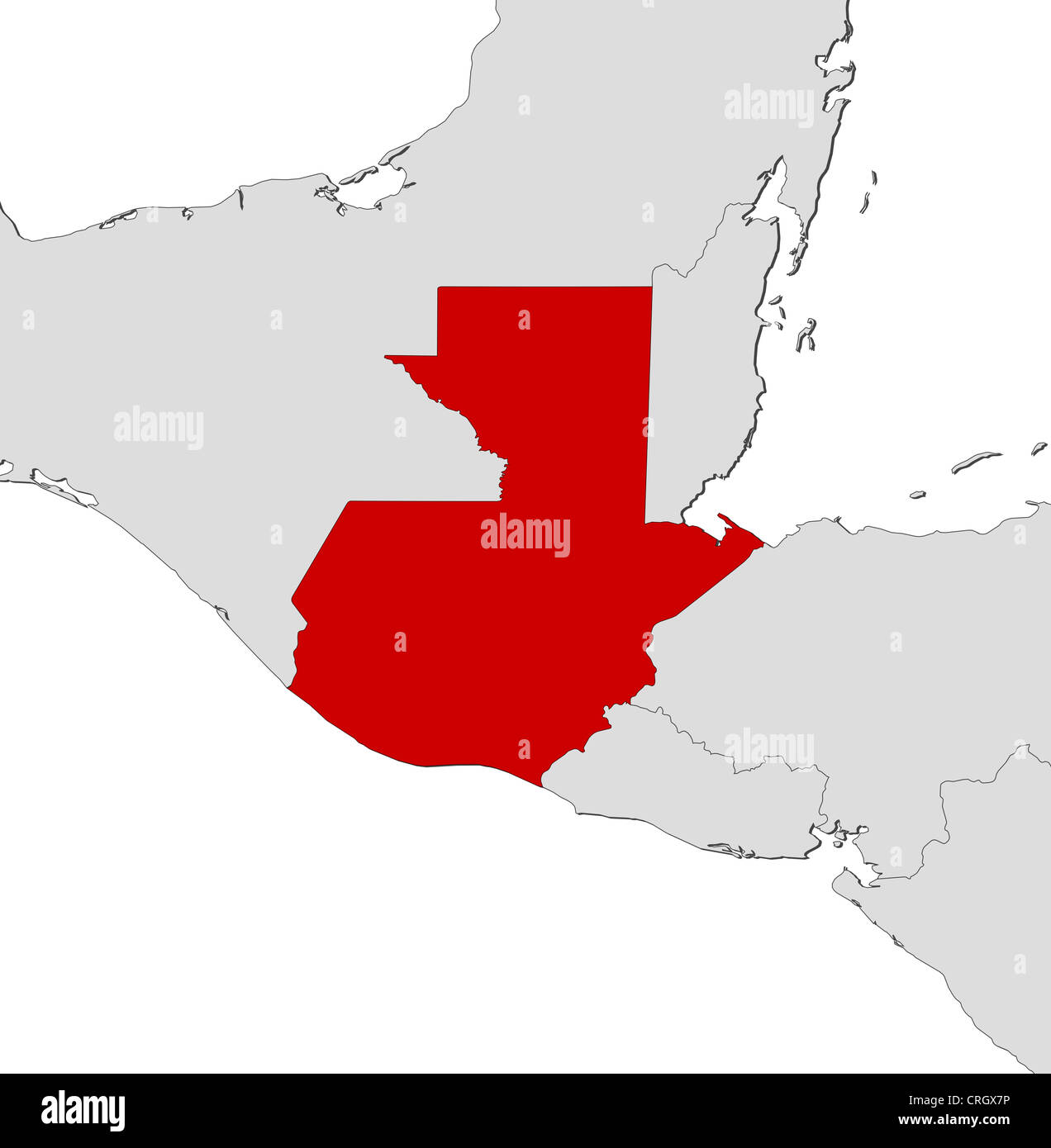Political map of Guatemala with the several departments Stock Photo - Alamy