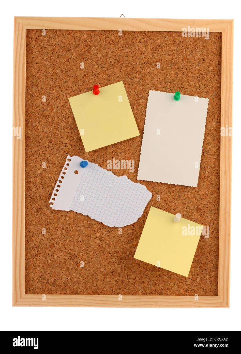 pinboard with chits of paper Stock Photo - Alamy