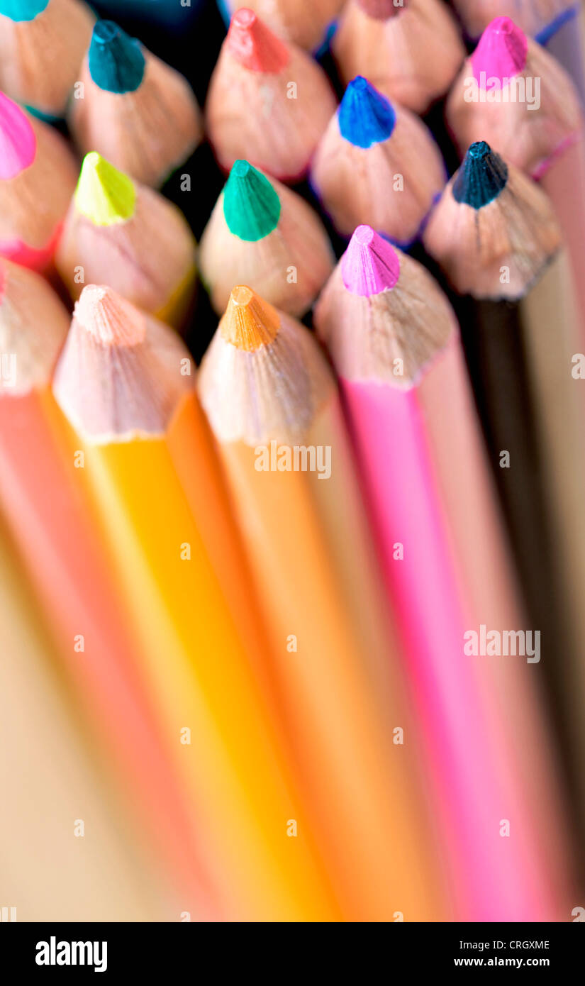 assorted colour pencils Stock Photo - Alamy