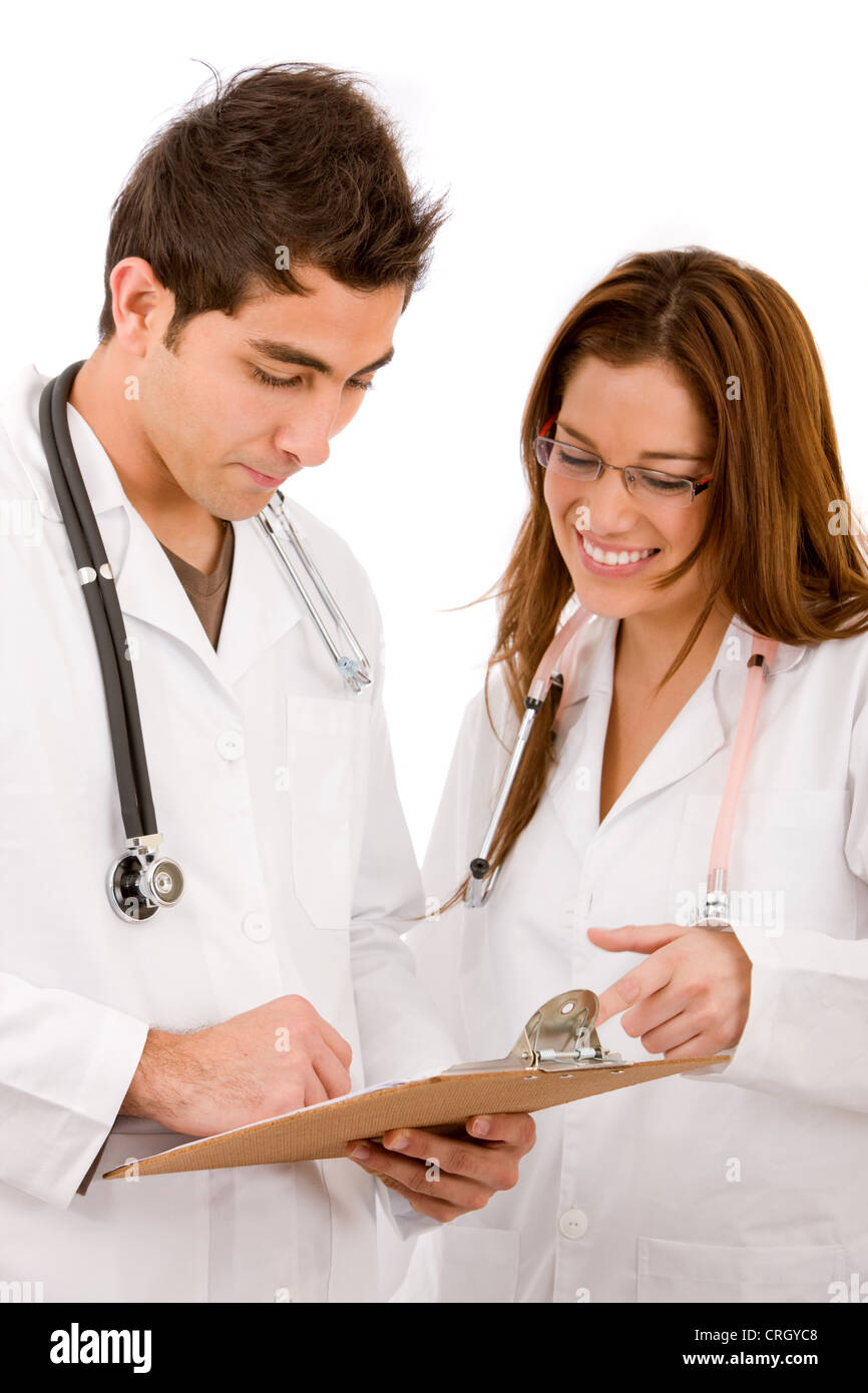 Two young doctors with stethoscopes hi-res stock photography and images - Alamy