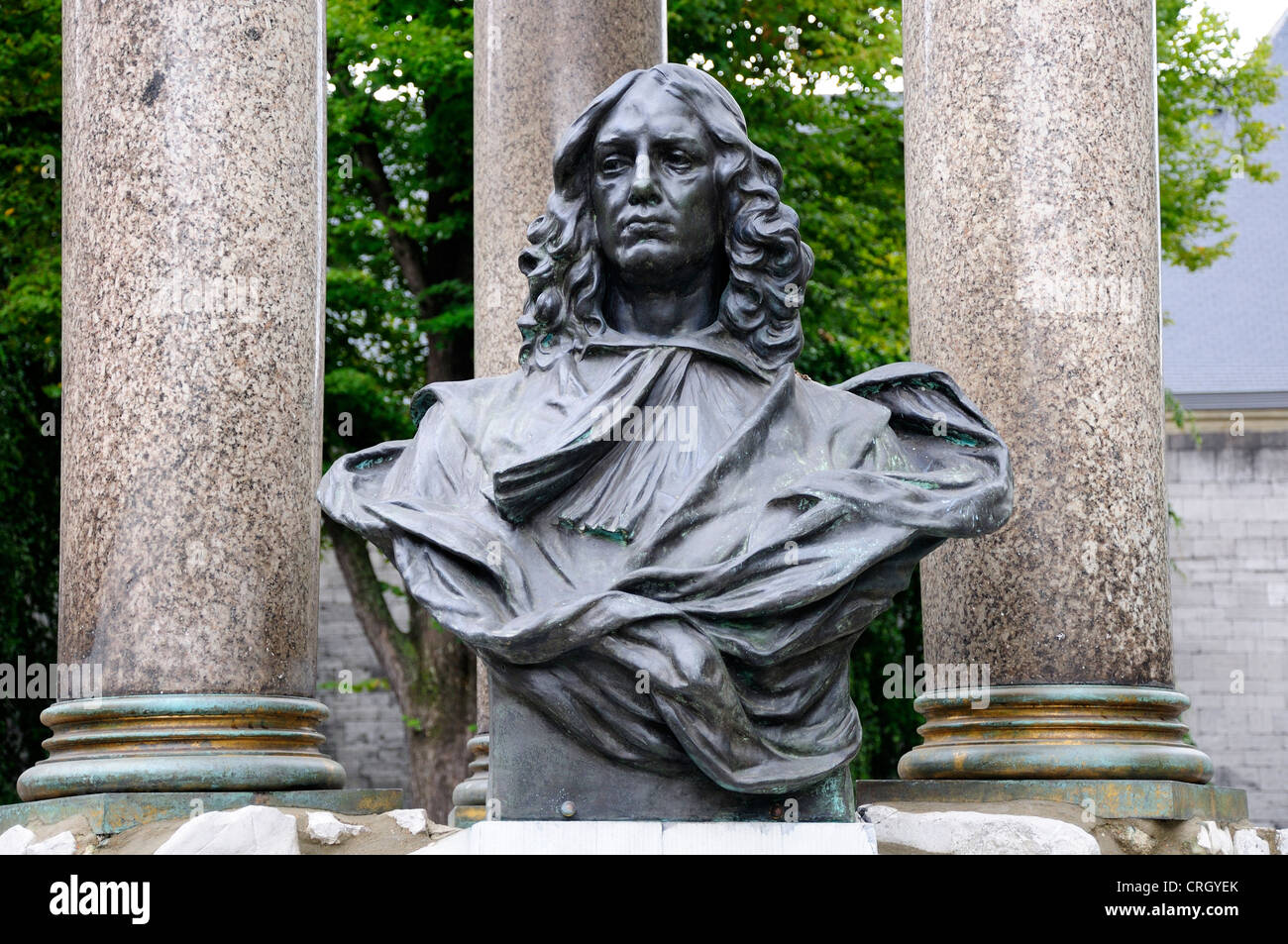 Liege, Belgium. Monument Jean del Cour (sculptor, 1627-1707) in Place ...