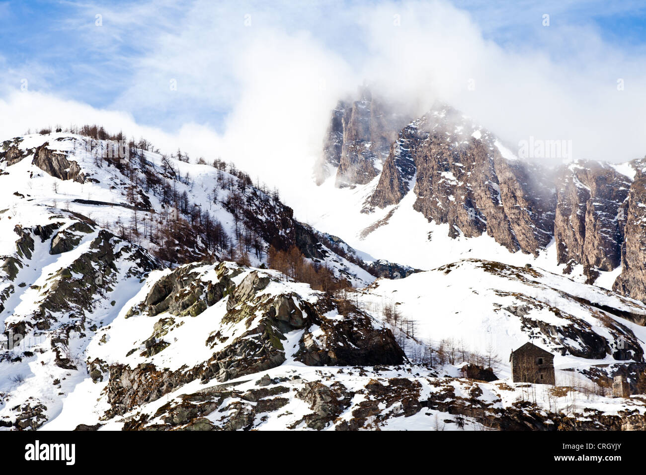 Beautiful colors on Alps close to Switzerland/Italian borders Stock ...