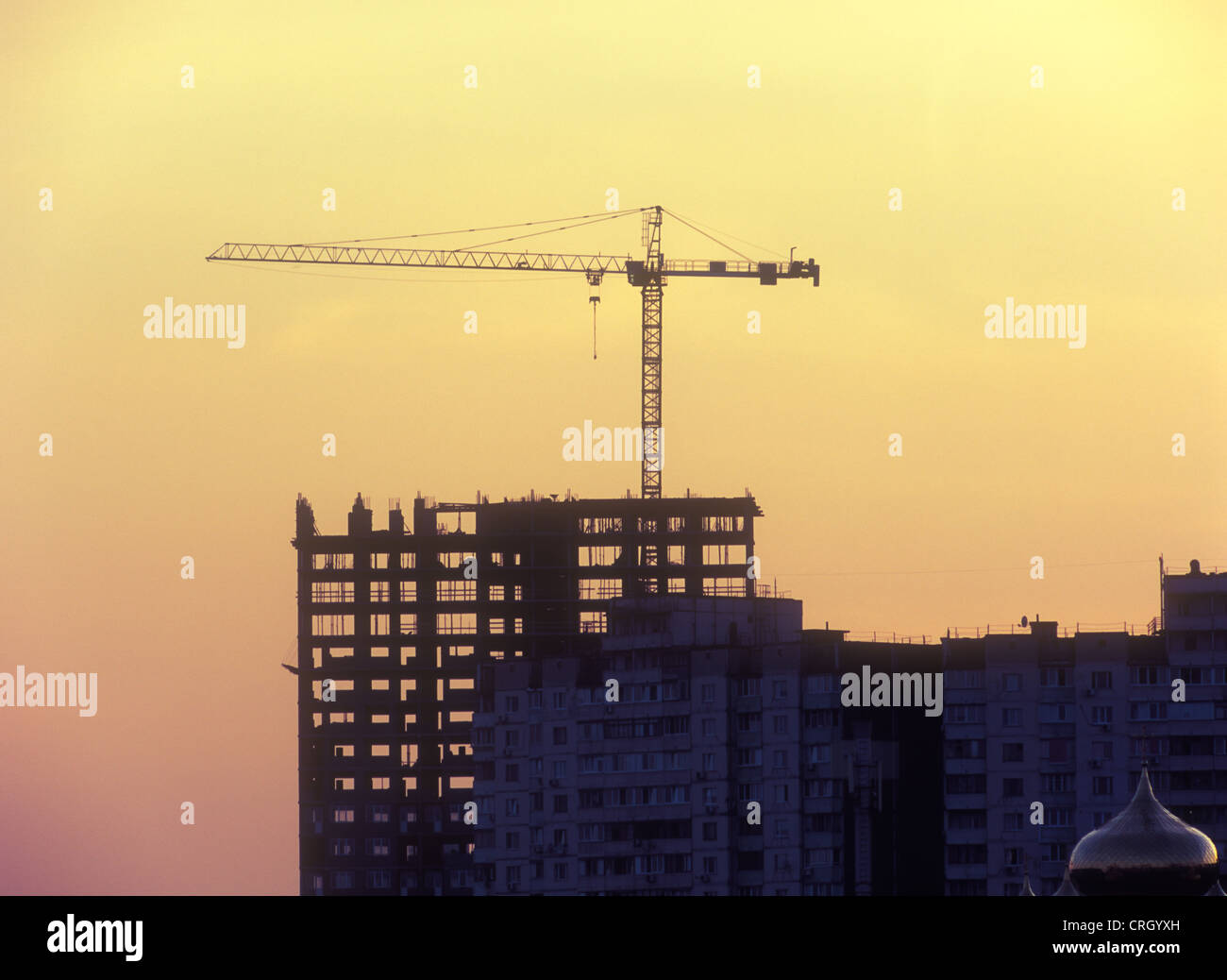 Construction site at sunset Stock Photo - Alamy