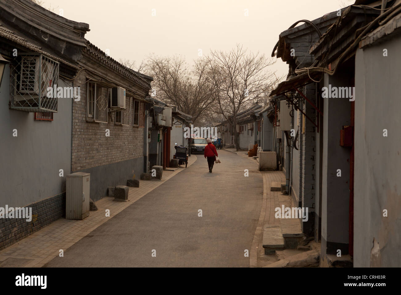 Residential structures on both side of Hutong Alley, Beijing, China ...