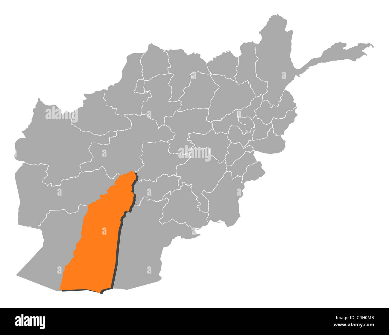 Political map of Afghanistan with the several provinces where Helmand ...