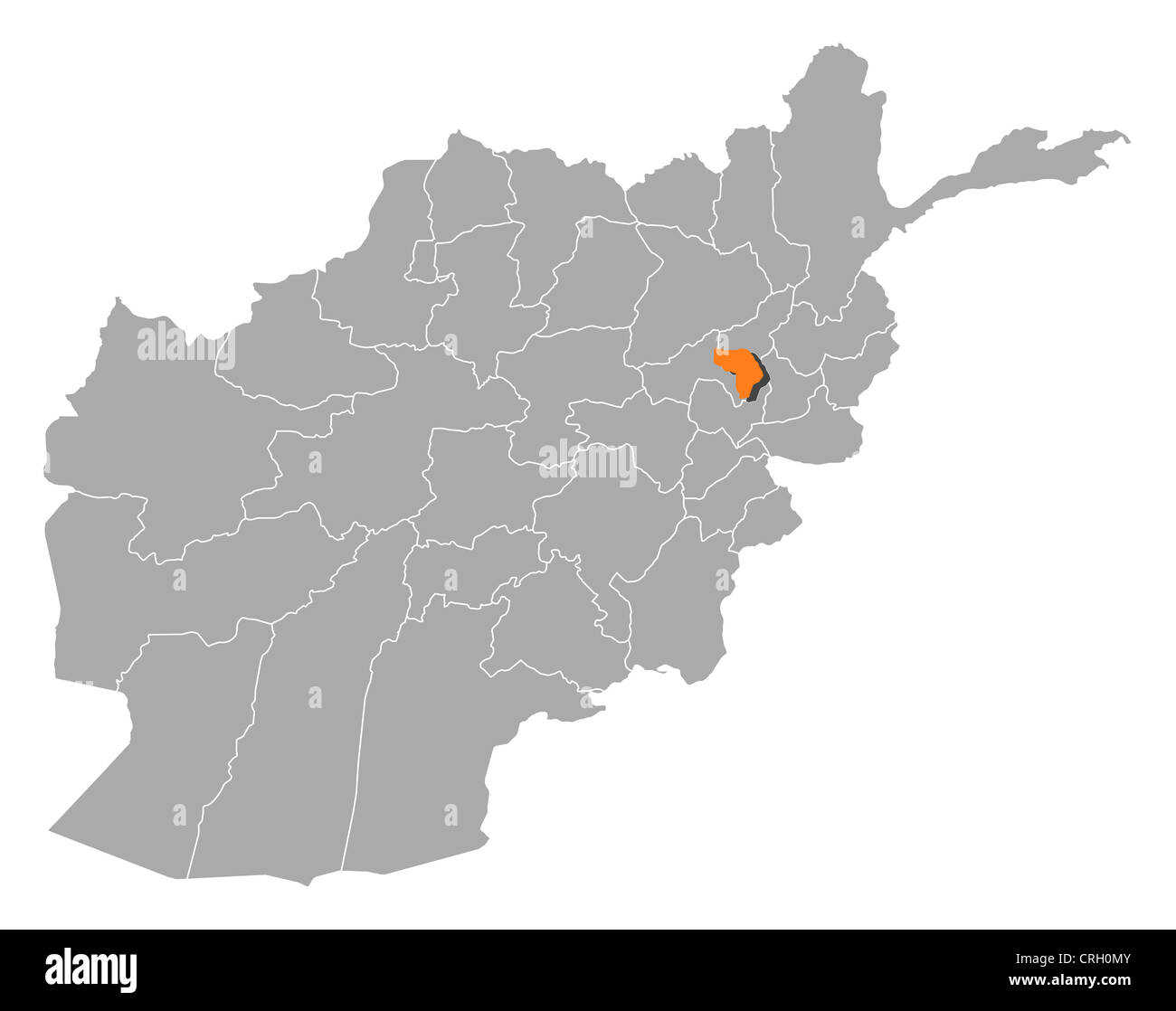 Political map of Afghanistan with the several provinces where Kapisa is ...