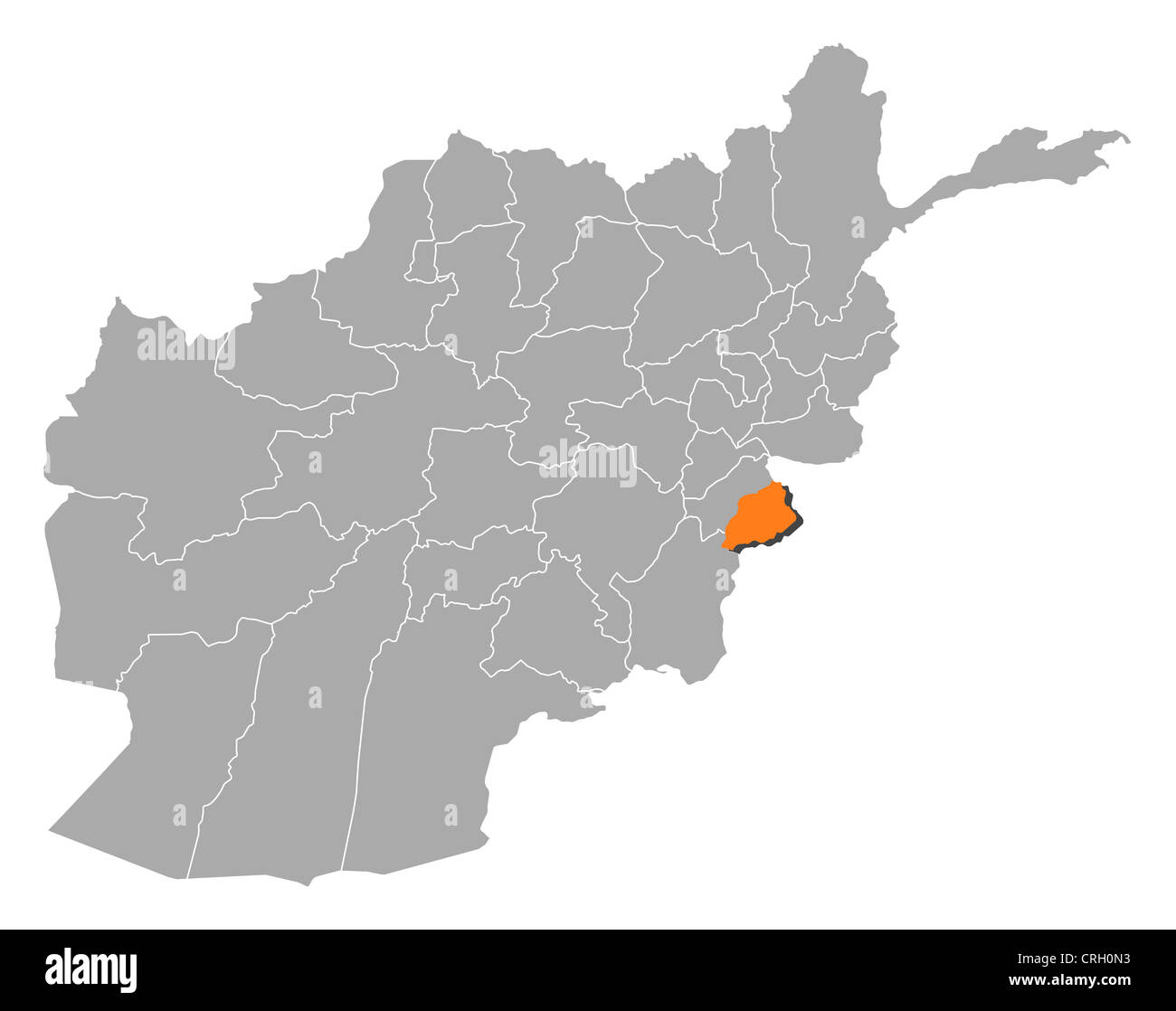 Political map of Afghanistan with the several provinces where Khost is ...