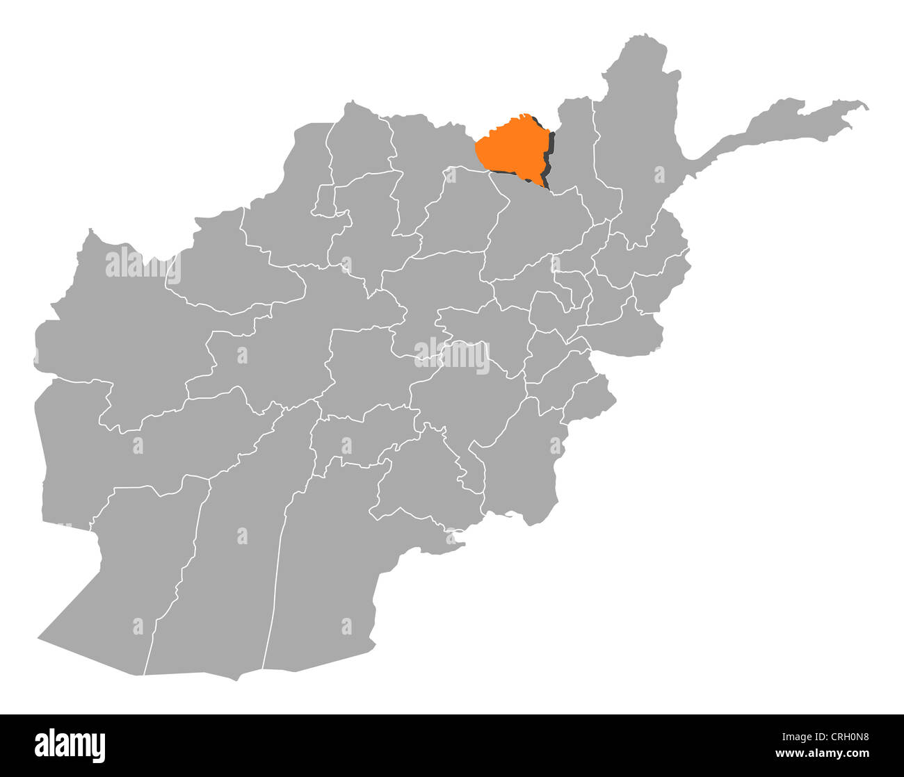 Political map of Afghanistan with the several provinces where Kunduz is ...