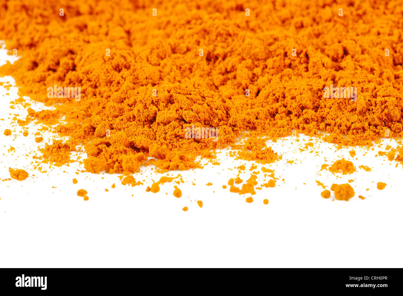 turmeric powder on white background Stock Photo - Alamy