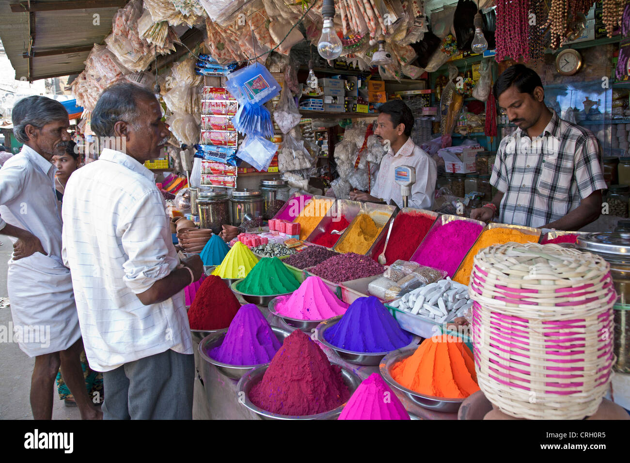 Colorful dyes. Devaraja market. Mysore. India Stock Photo - Alamy