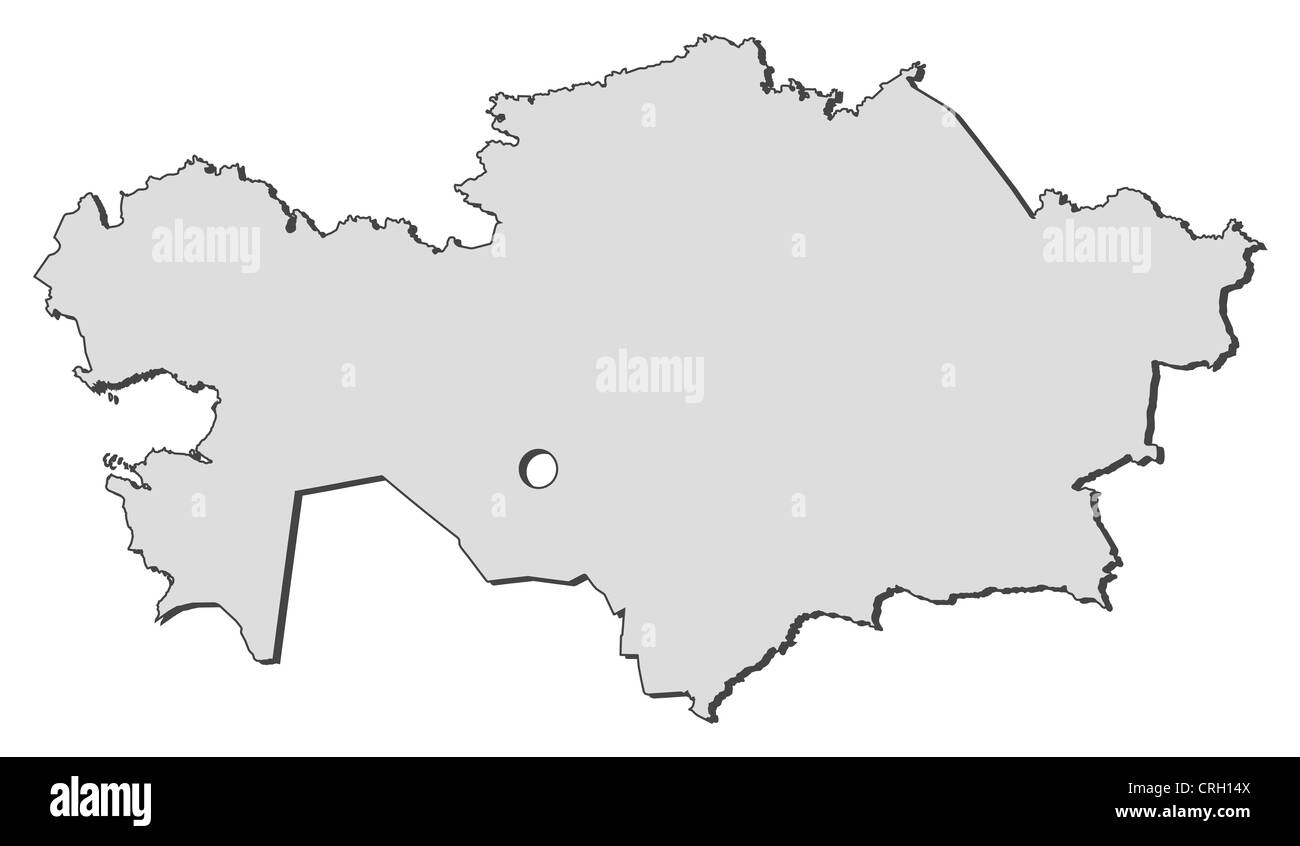 Political map of Kazakhstan with the several regions Stock Photo - Alamy