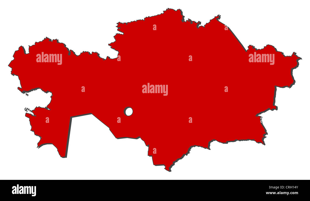 Political map of Kazakhstan with the several regions Stock Photo - Alamy