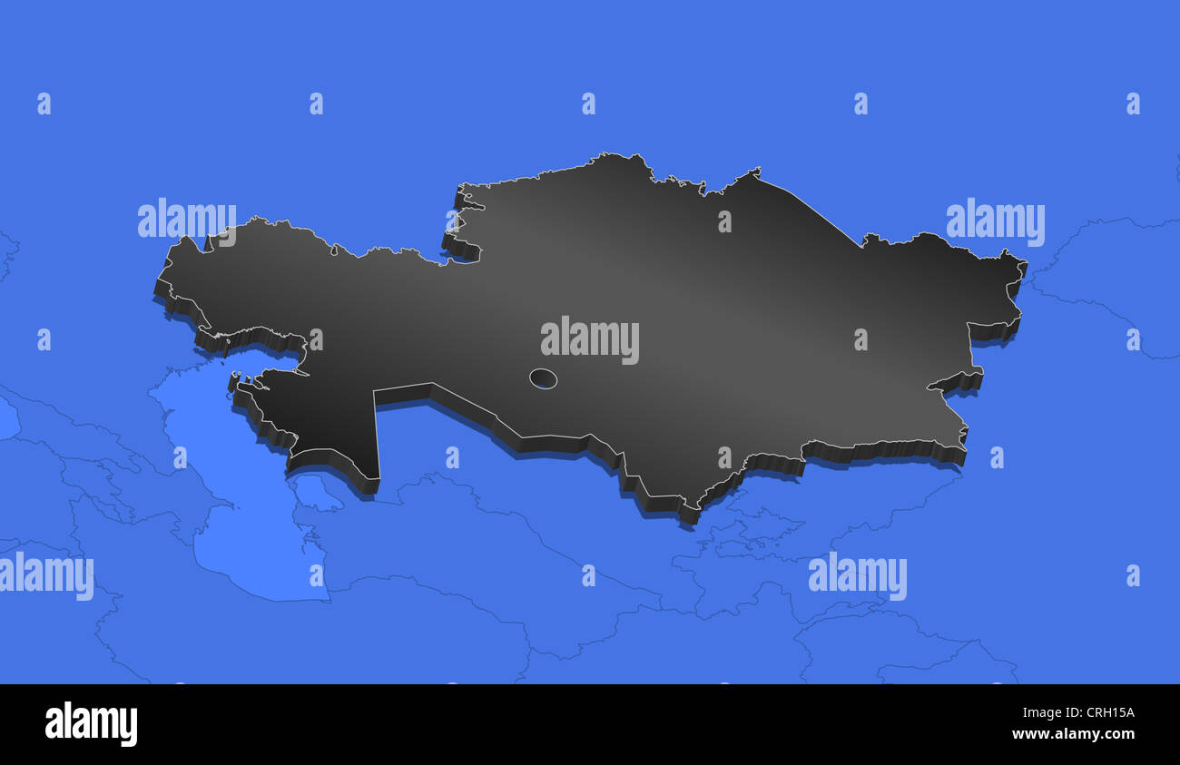 Political map of Kazakhstan with the several regions Stock Photo - Alamy