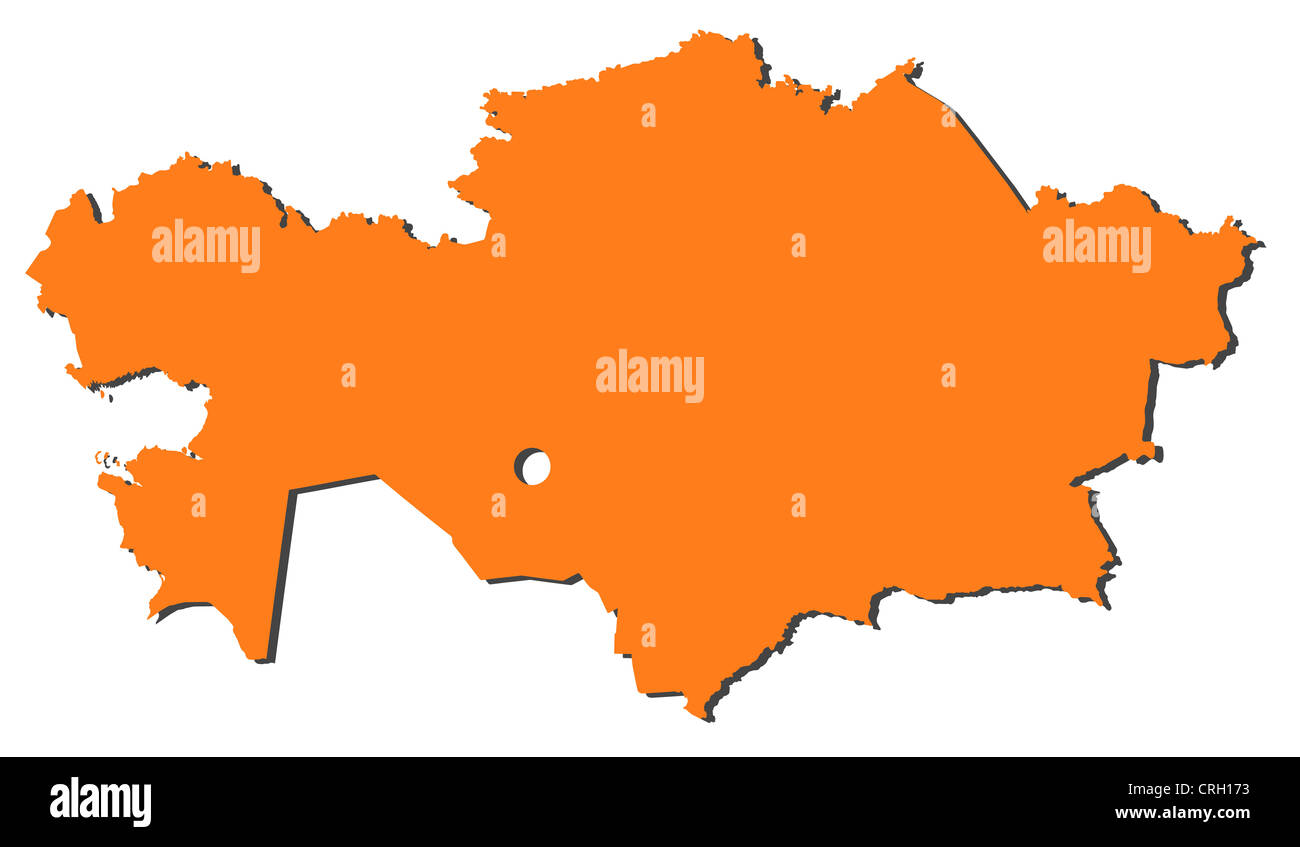 Political map of Kazakhstan with the several regions Stock Photo - Alamy