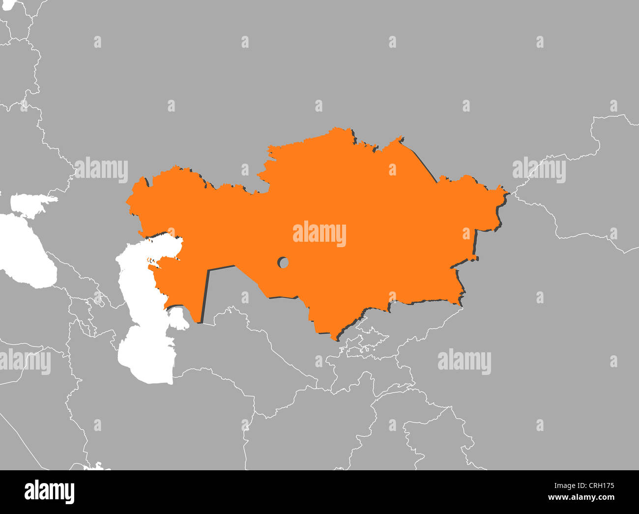 Political map of Kazakhstan with the several regions Stock Photo - Alamy