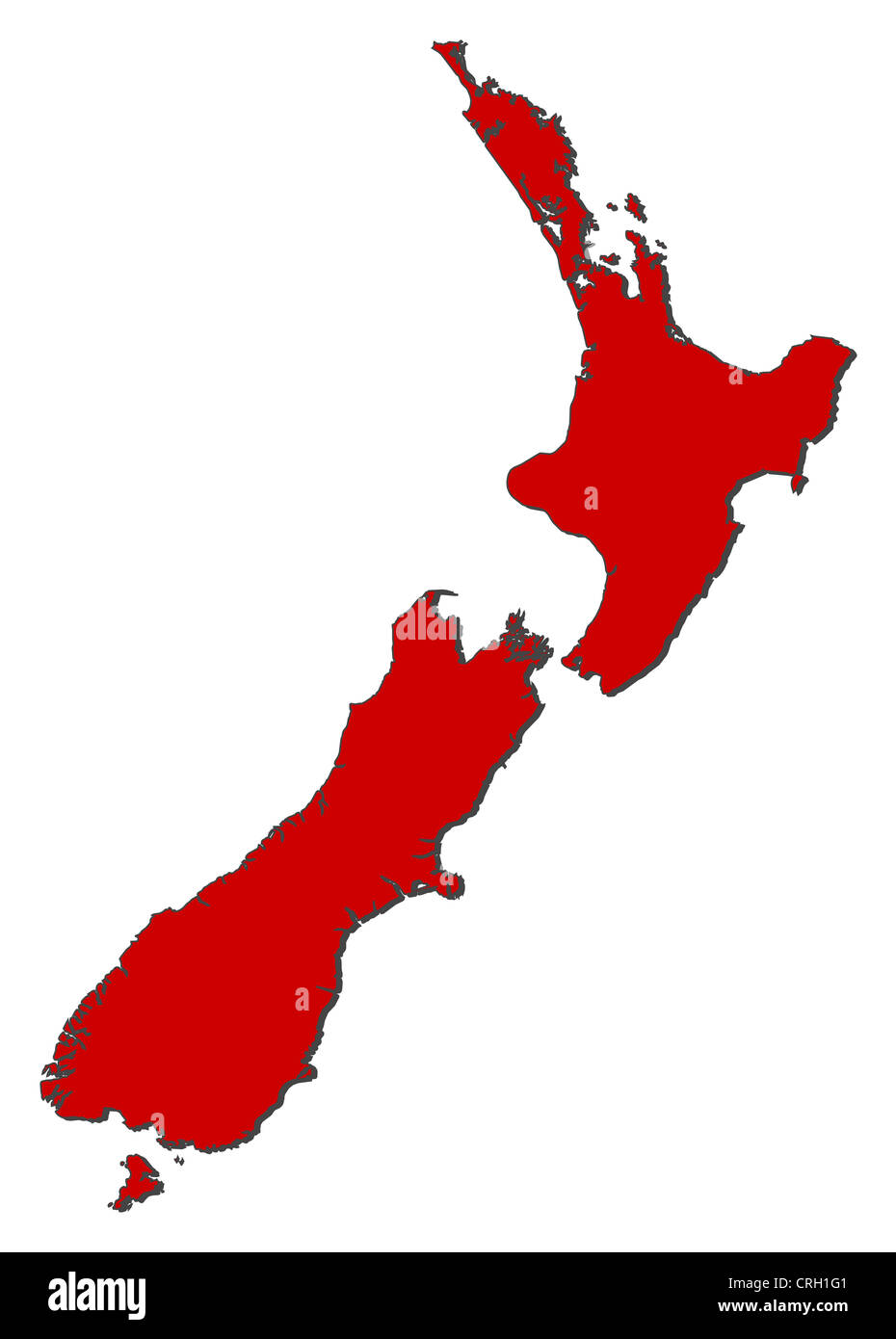 Political map of New Zealand with the several regions Stock Photo - Alamy