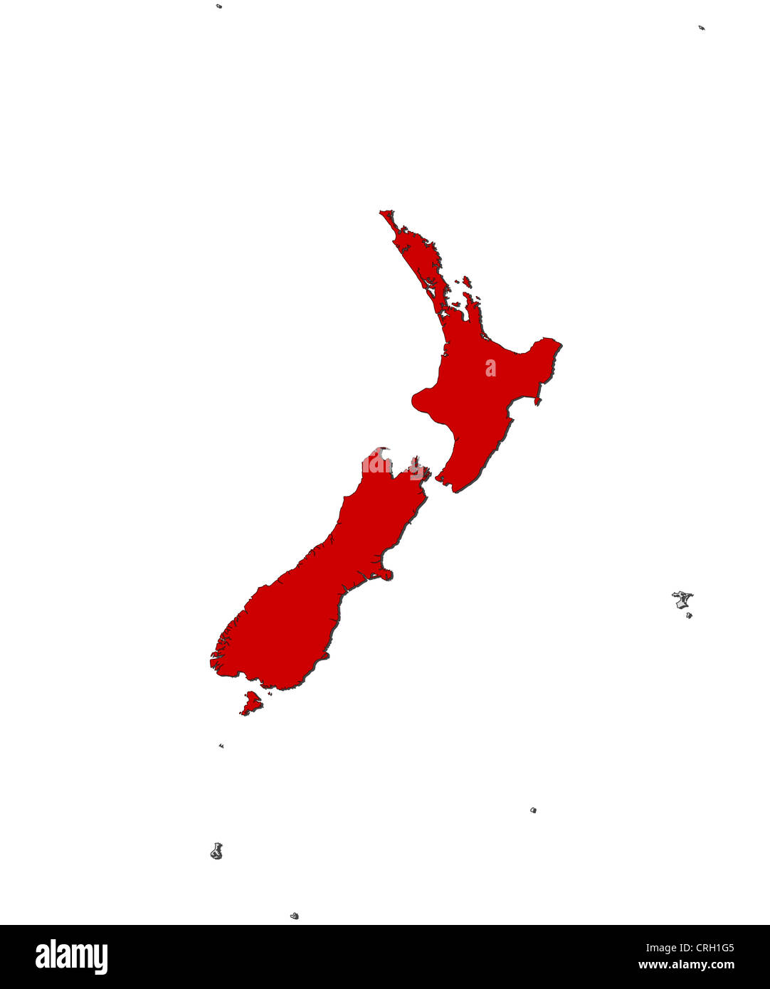 Political map of New Zealand with the several regions Stock Photo - Alamy
