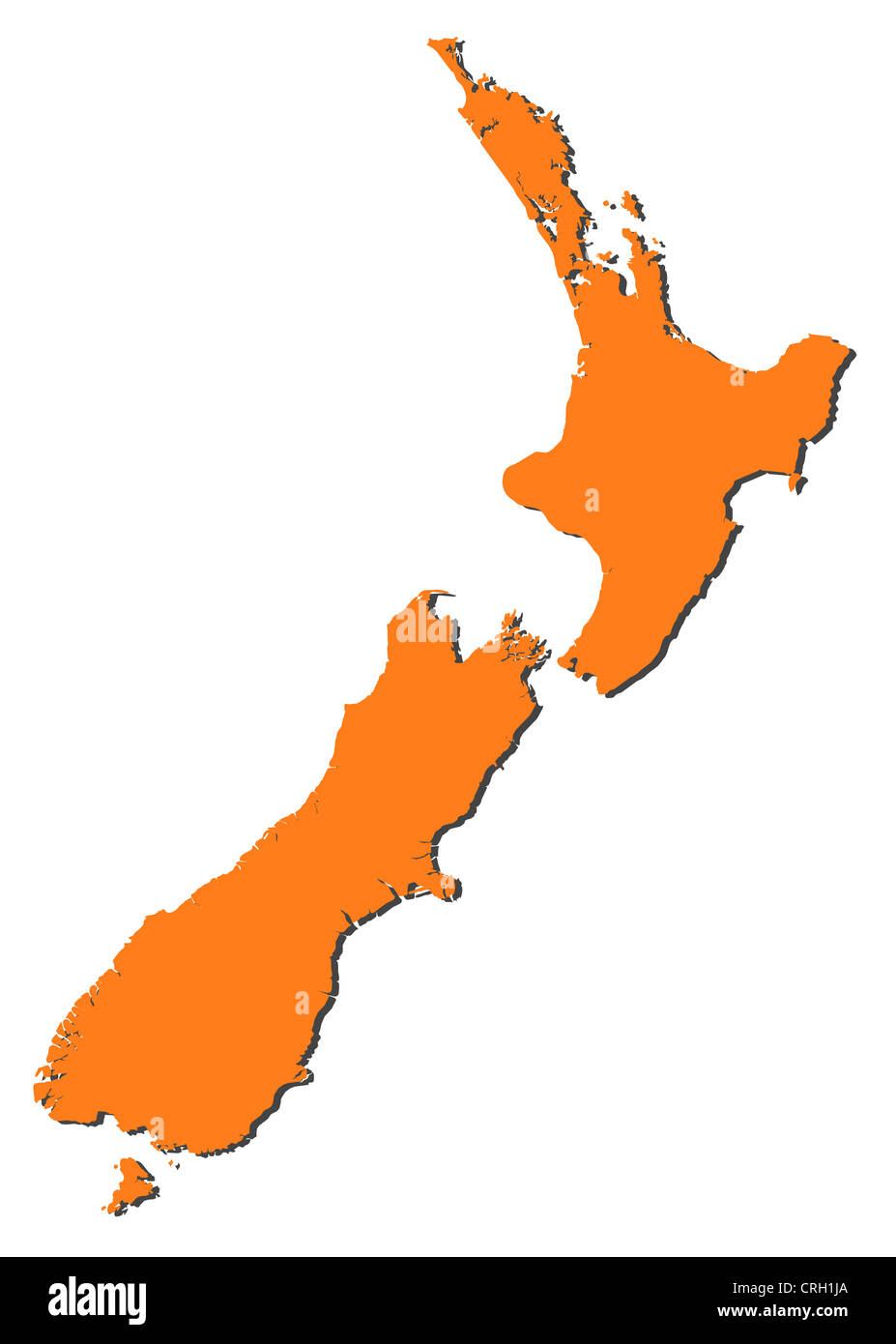 Political map of New Zealand with the several regions Stock Photo - Alamy
